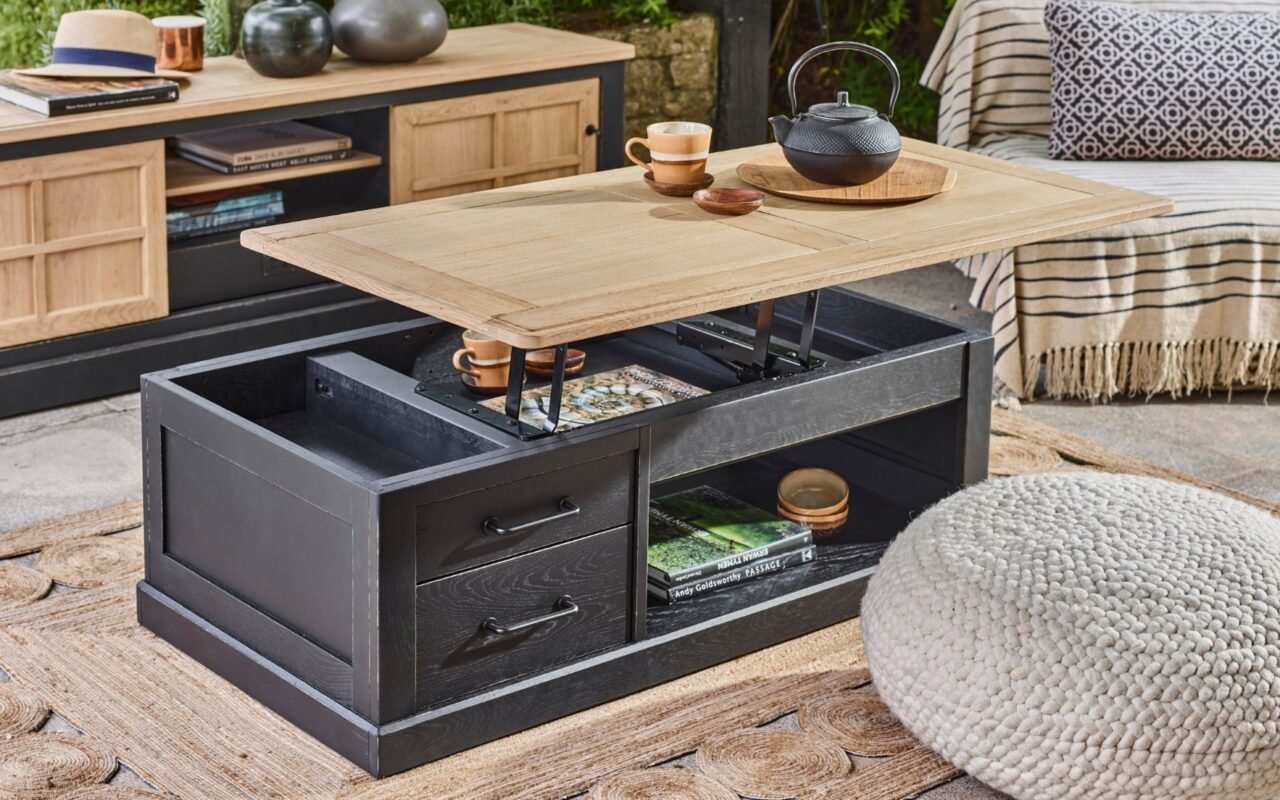 Table basse plateau relevable ODYSSÉE - L'Ameublier